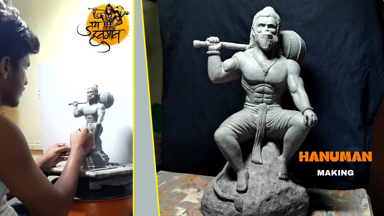 Hanuman ji murti making with clay/Bajrangbali murti making with clay at ...