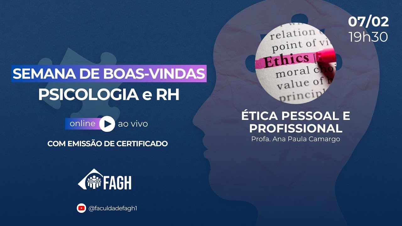 ÉTICA PESSOAL E PROFISSIONAL - PSICOLOGIA FAGH - YouTube