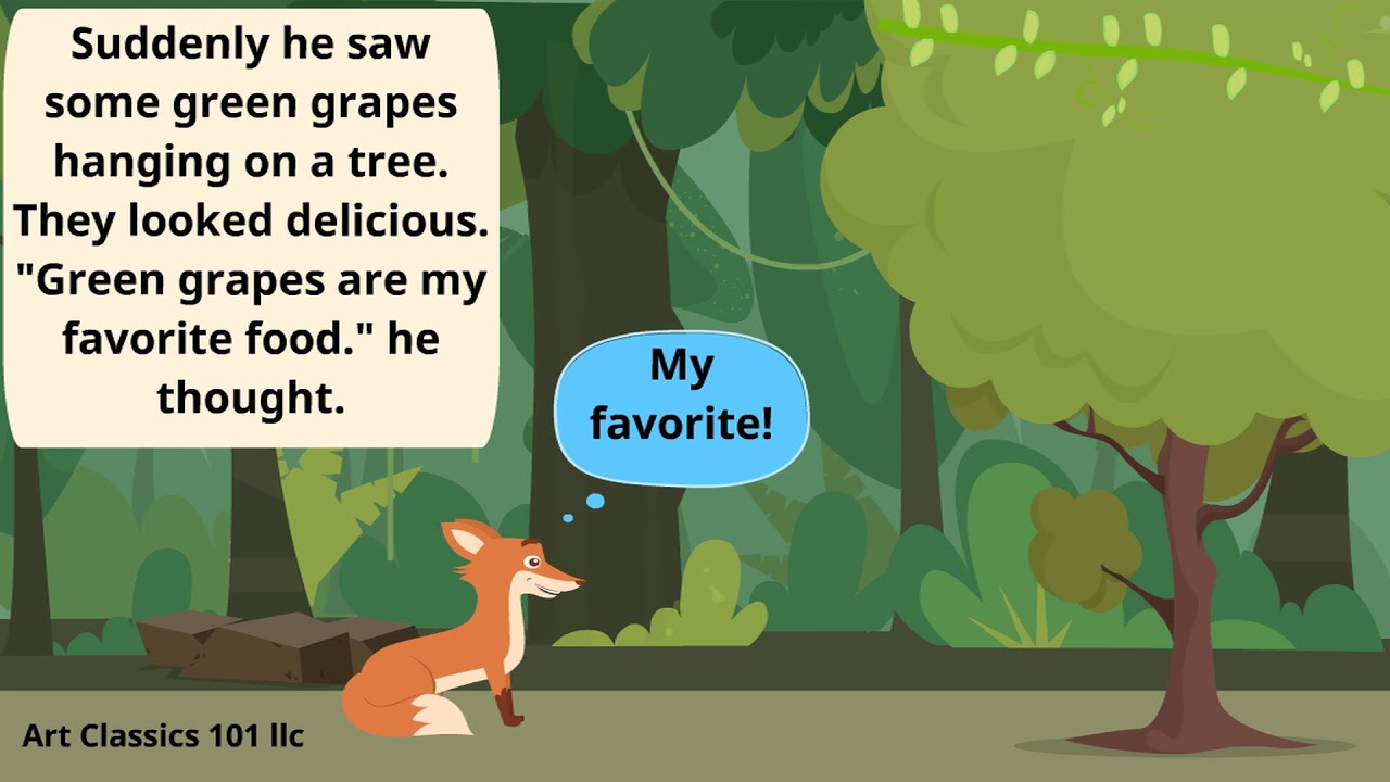Aesop's Fable the Fox and the Sour Grapes - YouTube