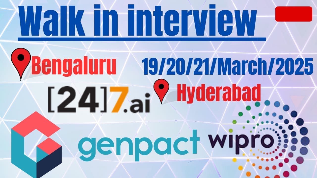WALK IN INTERVIEW || WIPRO🔥 || 24/7.AI🔥 || GENPACT🔥 || HYDERABAD🚀 ...