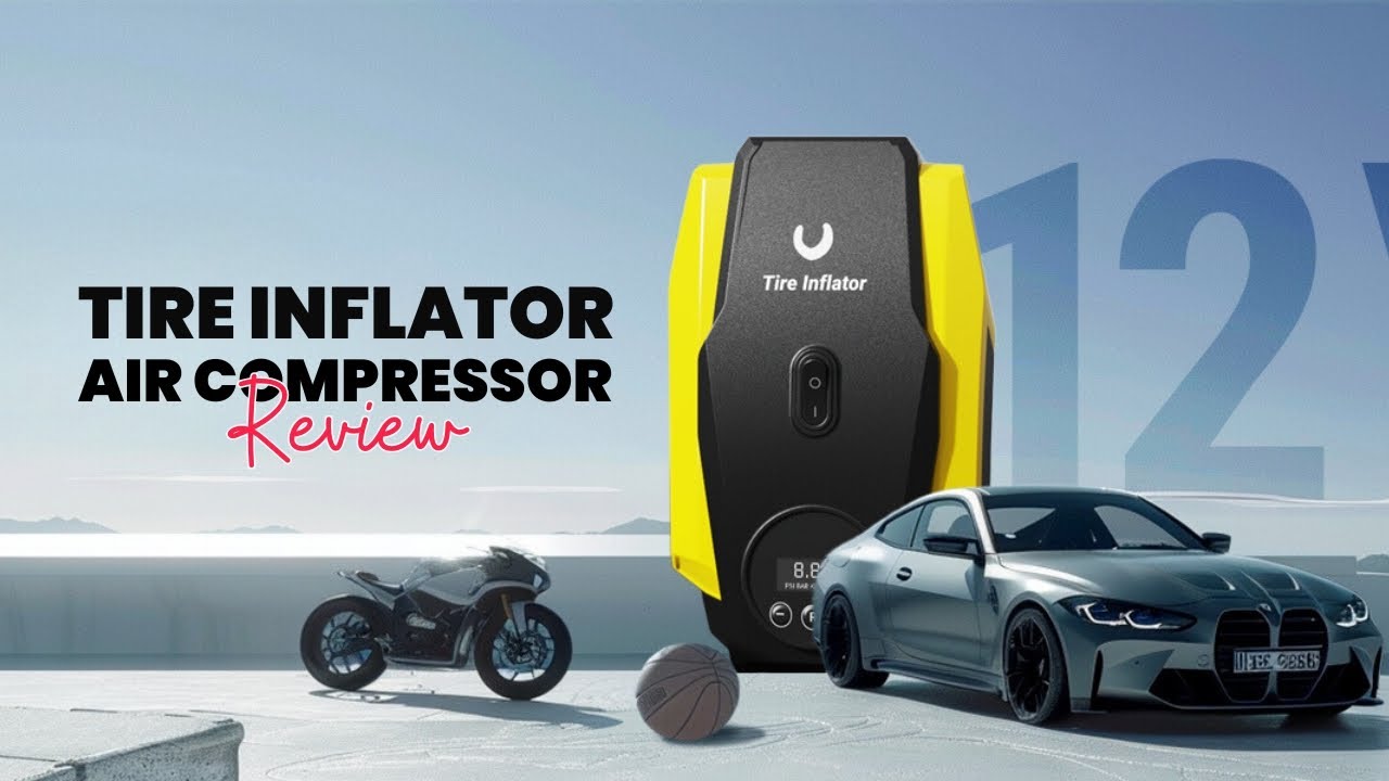 Powools Tire Inflator Portable Air Compressor - YouTube