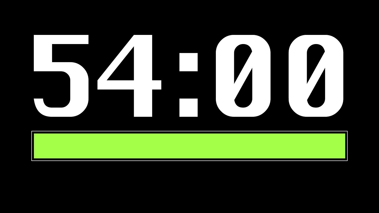 54 Minute Timer [ Progress Bar ] - 4K 60 FPS - YouTube