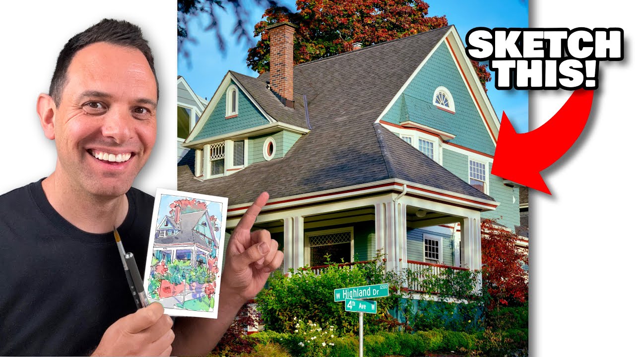 How To Sketch A House Loosely | Urban Sketching Tutorial STEP BY STEP ...