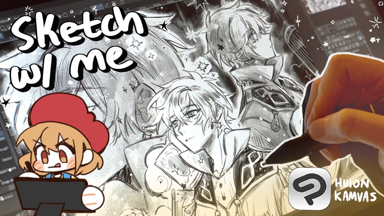 Sketch with me ️ Late night drawing my OC and chill ⭐🌙 Clip Studio ...