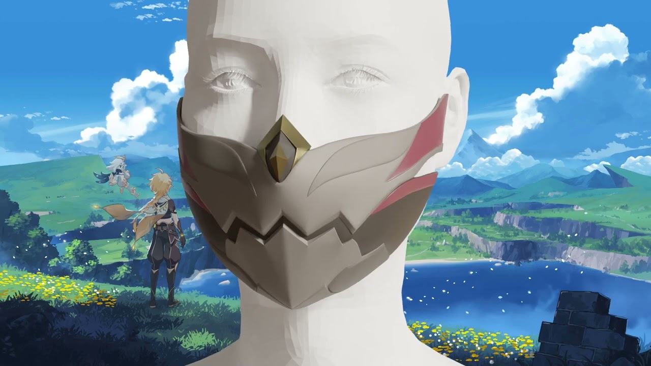 Kuki Shinobu mask cosplay genshin impact 3d print - YouTube