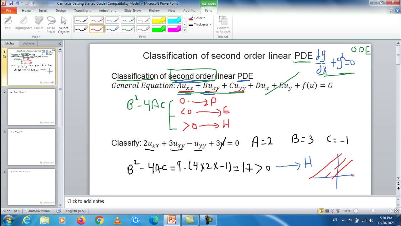 Classification of PDE- تصنيف المعادلات التفاضلية الجزئية - YouTube