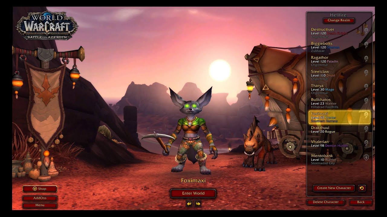 World of Warcraft - Leveling with my new Vulpera Hunter - BfA gameplay ...