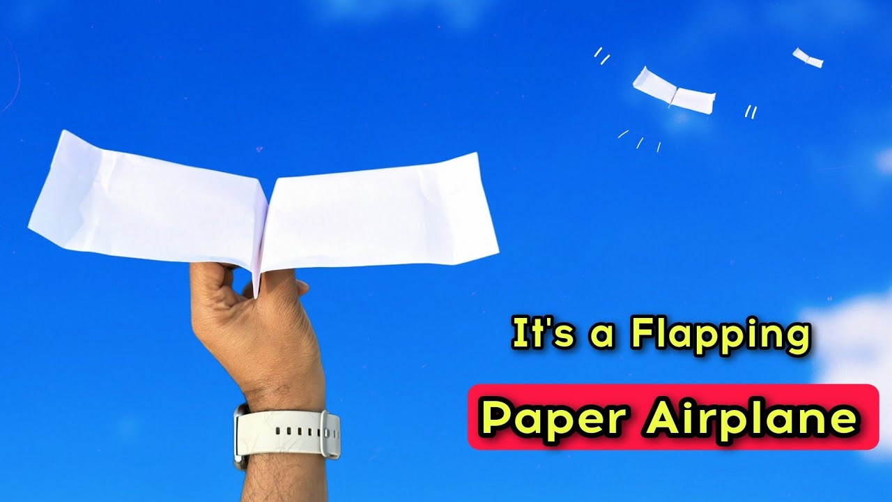 how to make flapping airplane, amazing flying paper plane, flat paper ...