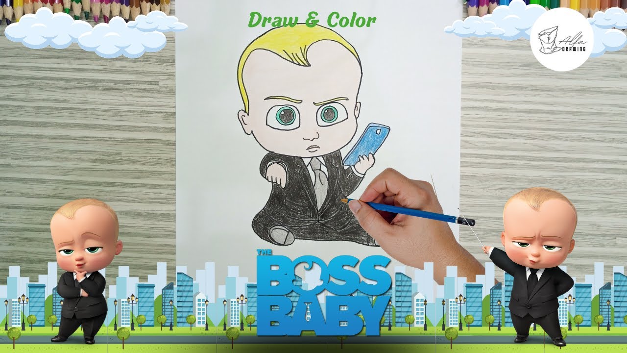 How to Draw Boss Baby Easy for Kids | Toddler Drawing Tutorial - YouTube