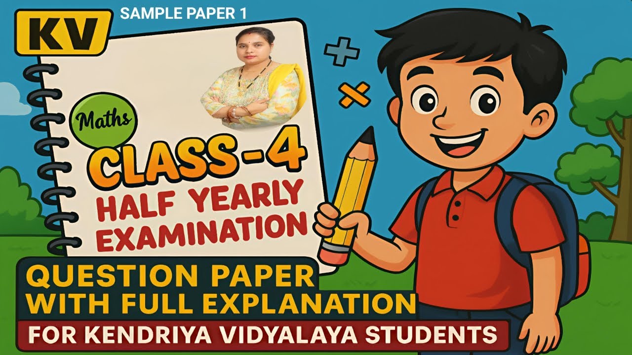 Class 4 Maths Half Yearly Question Paper with Solutions | Term-1 | KVS ...