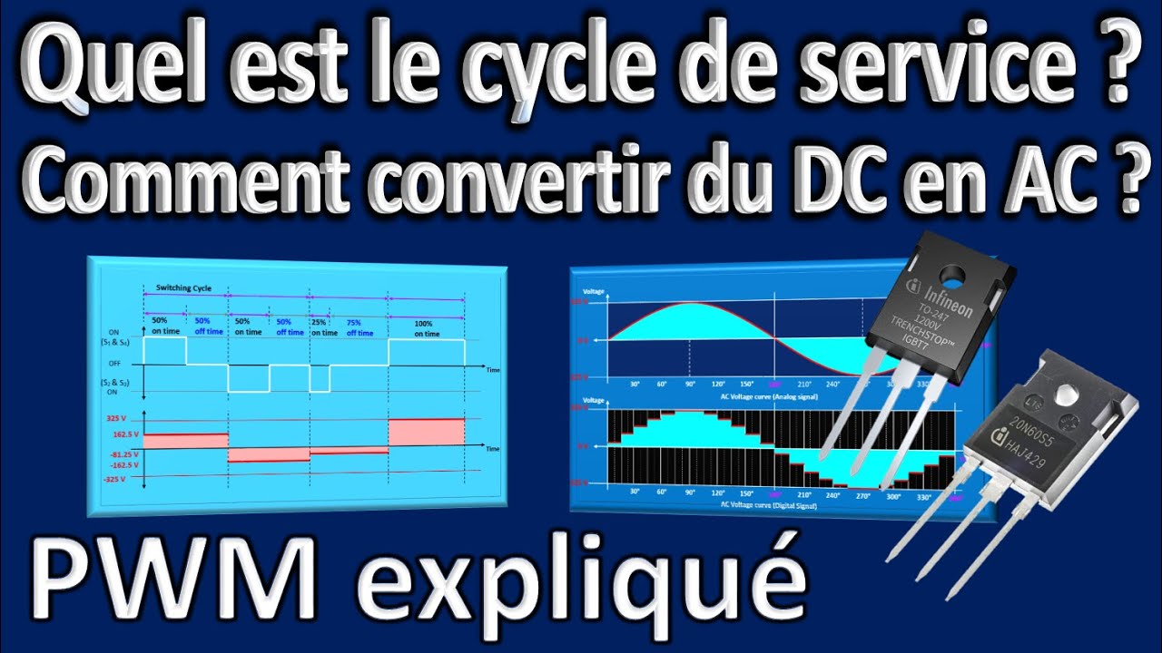Comment convertir du DC en AC ? / Qu'est-ce que le rapport cyclique ? / Qu'est-ce que PWM ...