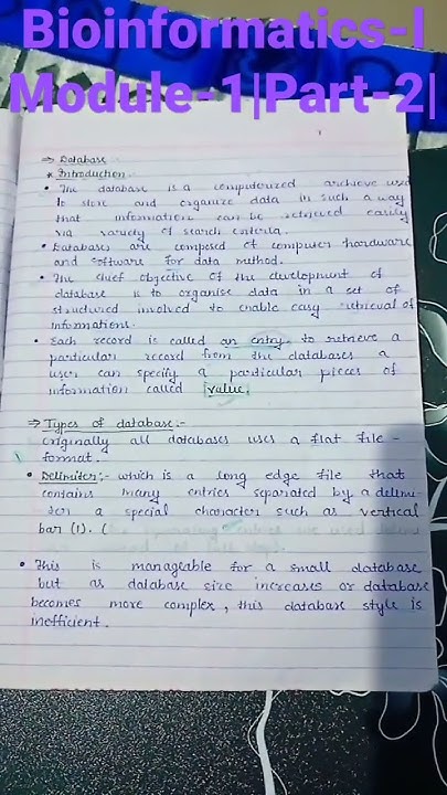 Bioinformatics-l||Module -1||Part-2||Aktu||Bioinformatics #biotechengg#trendingbioinformatics ...