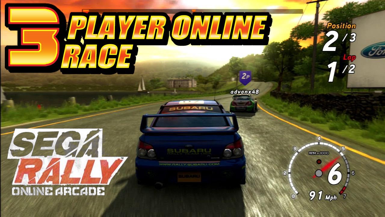 Sega Rally Online arcade - 3 player Online Race (Lakeside) - YouTube