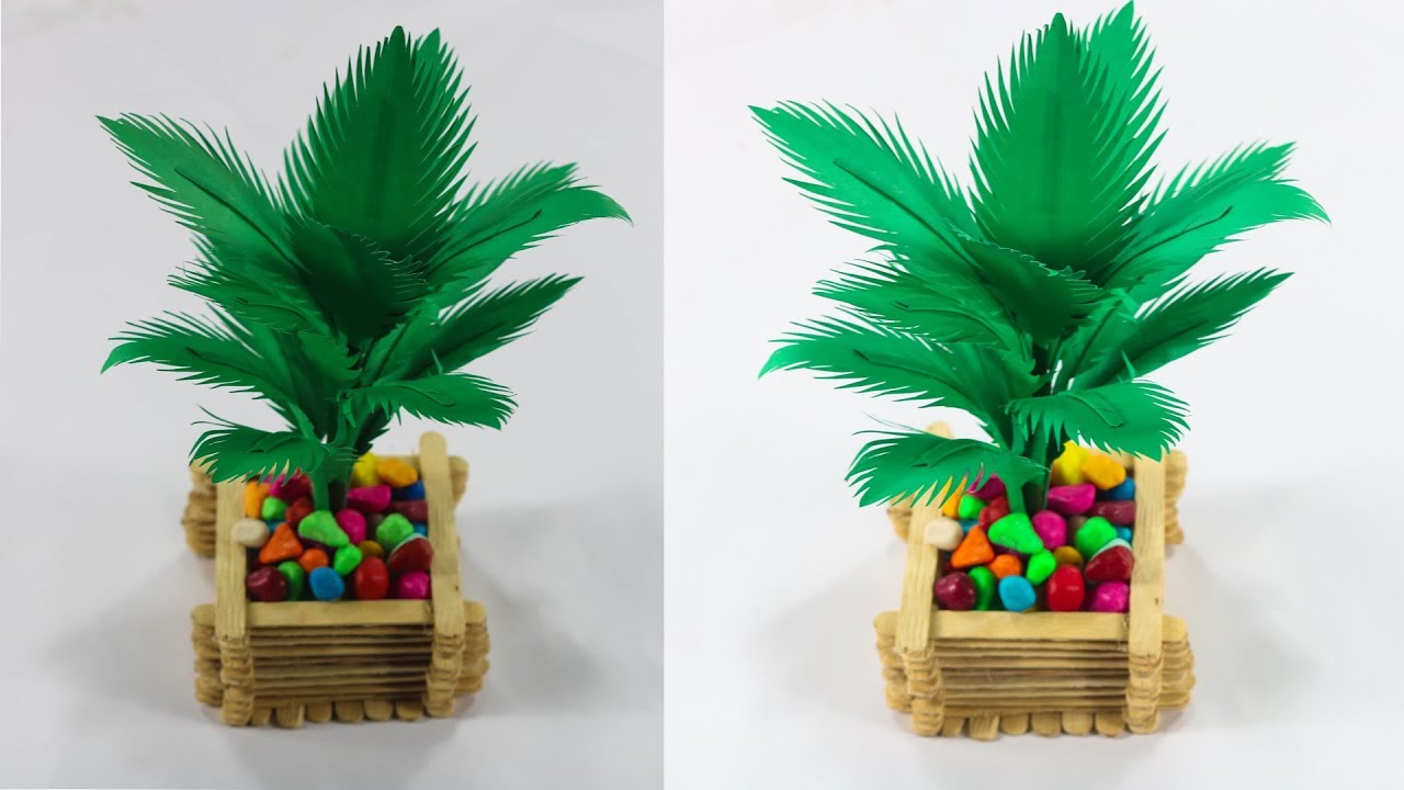 Paper Tree Making - Paper Tree - Palm Tree - DIY Tree Making Craft ...