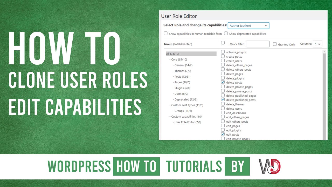 How To Clone WordPress User Roles and Edit Capabilities | User Role Editor Plugin - YouTube