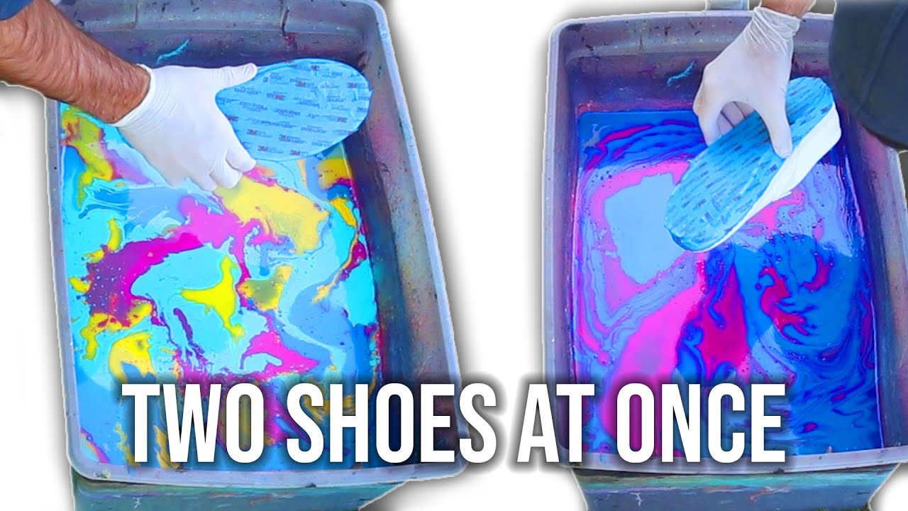 HYDRO DIPPING 4 SHOES AT ONCE!! - YouTube