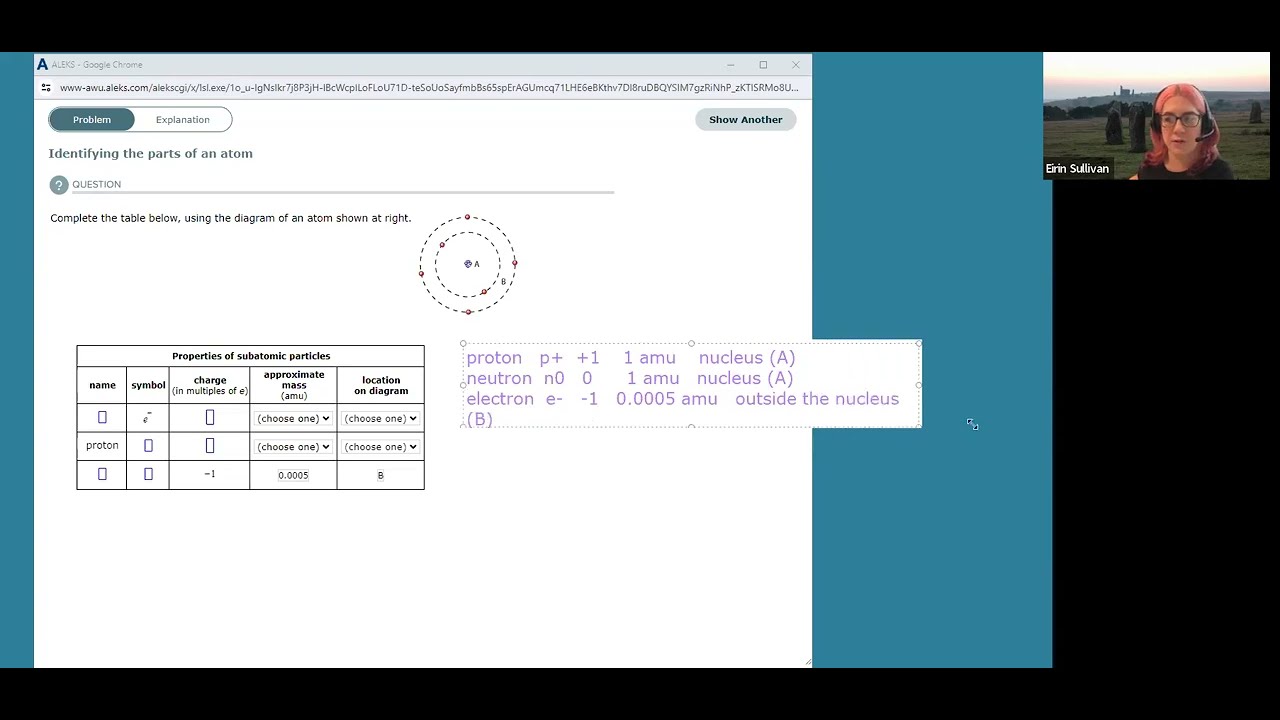 ALEKS: Identifying the Parts of an Atom - YouTube