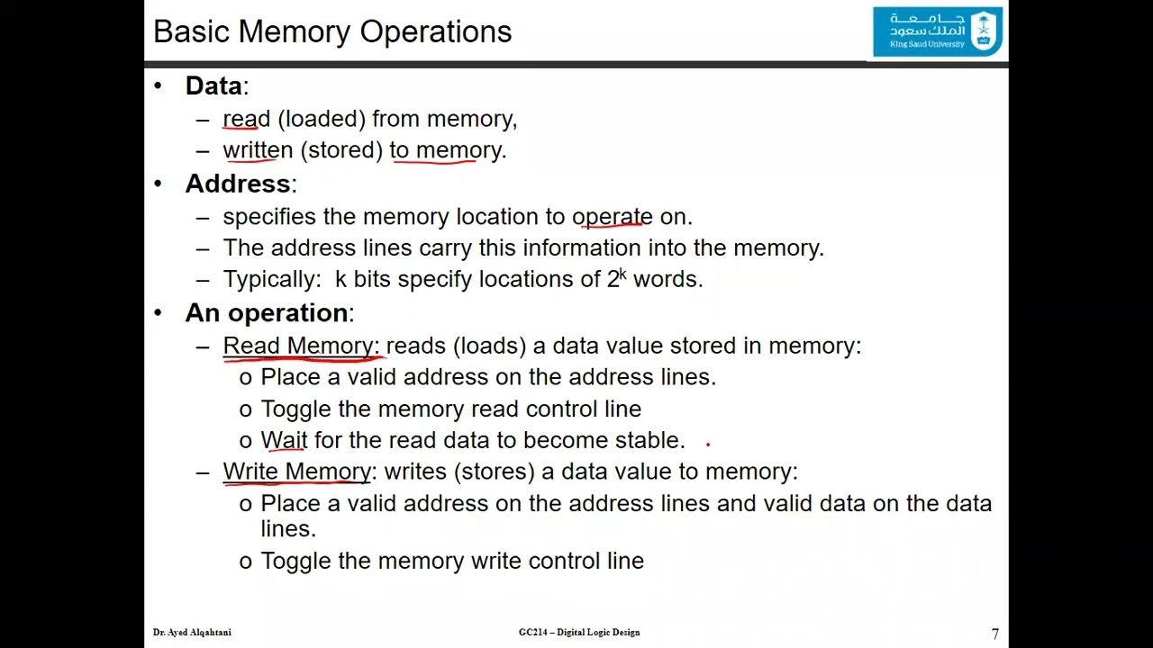 Digital Logic Design-Lecture 10-Chap_07_Memory basics - YouTube