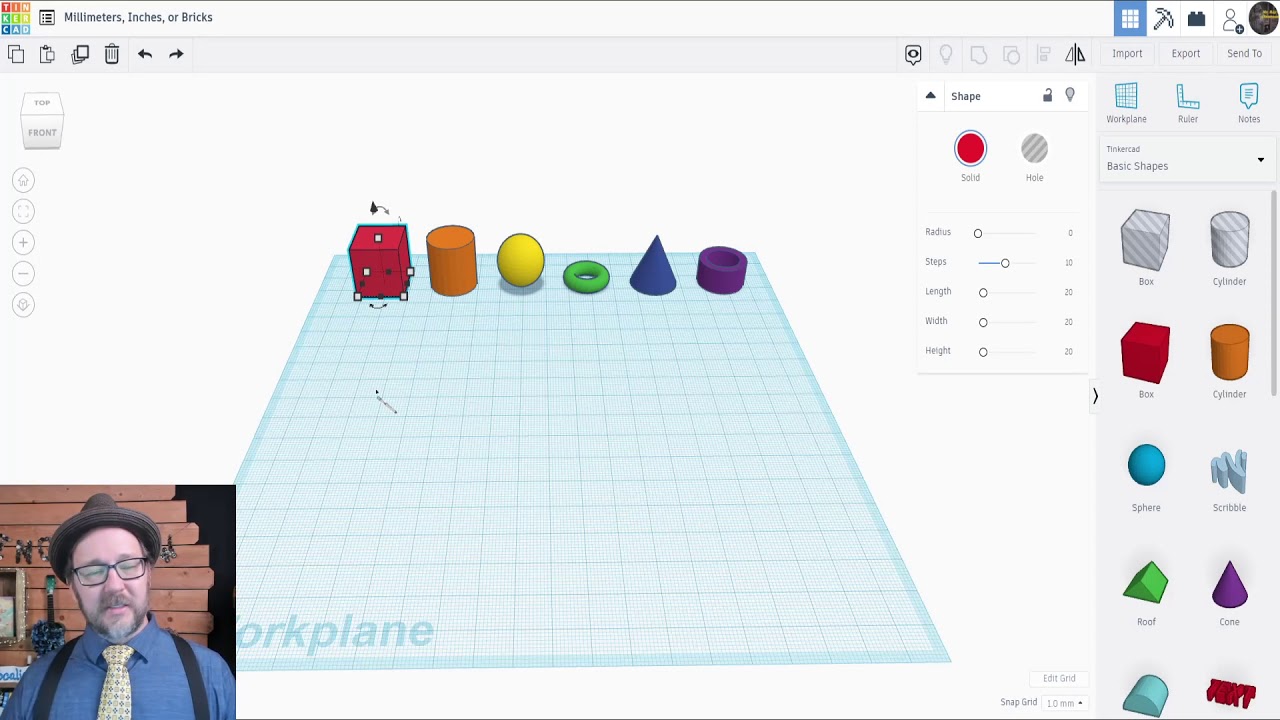 Tinkercad 101: Grid Properties and Snap Grid - YouTube