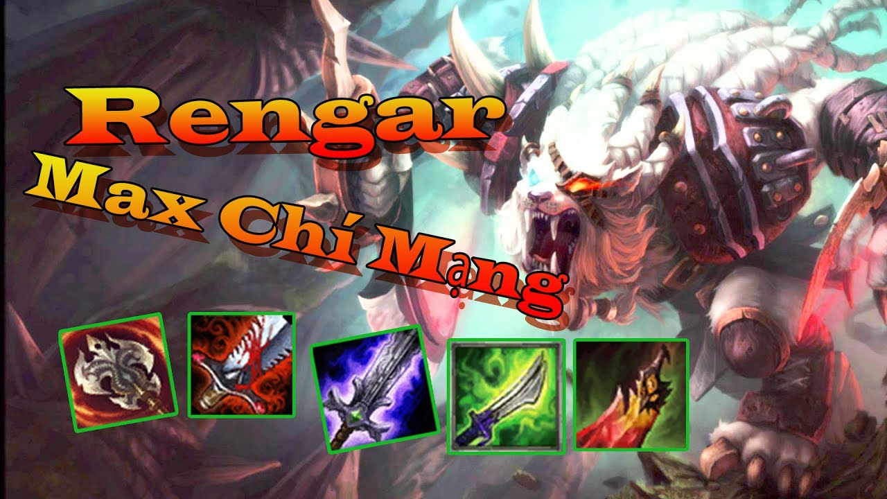 [lol-lmht] Rengar - 100 % Max Hút Máu Kinh VCL ( MAX LIFESTEAL ) - YouTube