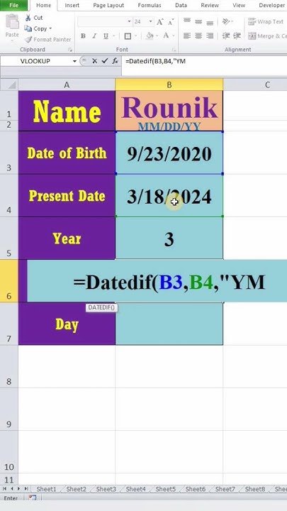 Day,Month,Year Count in Excel #excel #exceltech - YouTube