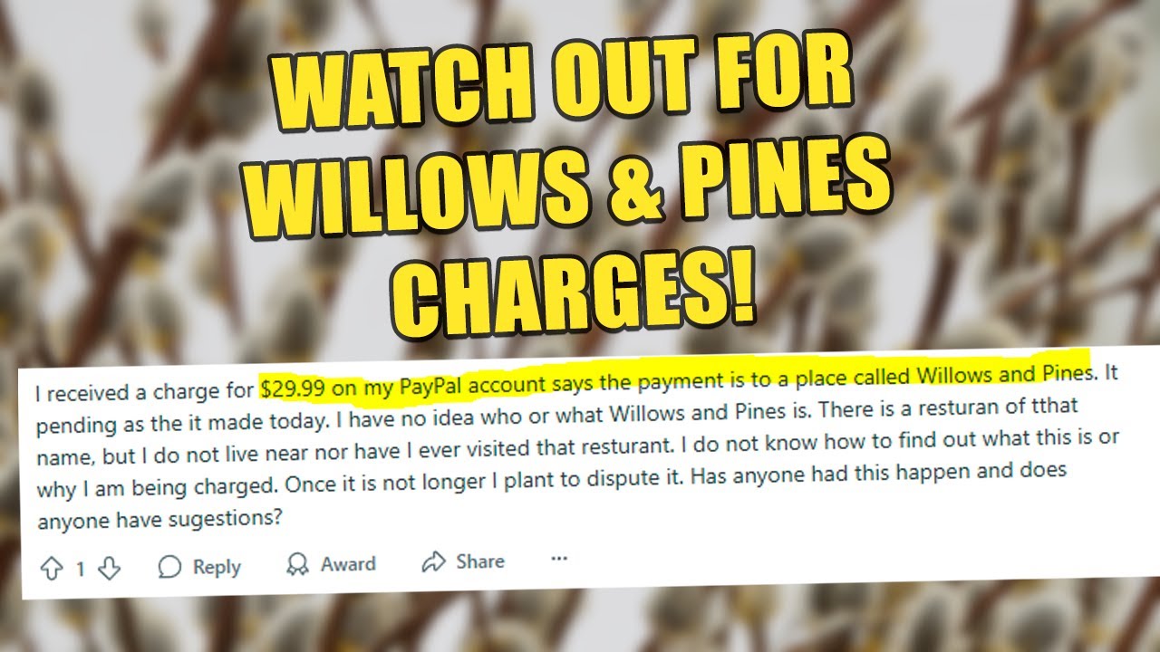 Willows And Pines $29.99 Charge On Credit Card - Is There A Way To Stop ...