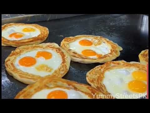 Hundreds Eggs breakfast and Chinese style toast (shou zhua bing)