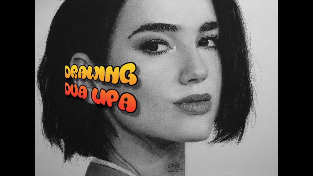 Realistic Dua Lipa Drawing with Charcoal and Graphite - YouTube