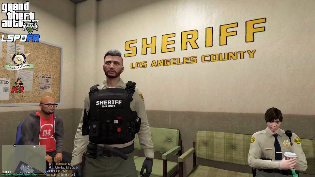 GTA V - LSPDFR 0.4.9🚔 - LSSD/LASD - Sheriff K9 Patrol - Wanted Suspects ...