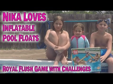 Nika Loves Royal Flush Inflatable Pool Game - Unboxing and Tryout  | Toys Review