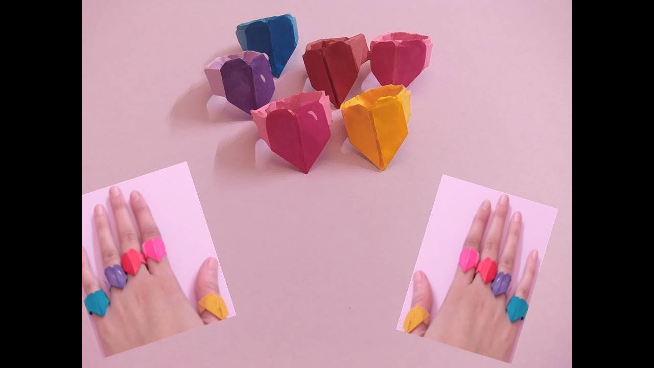Making Origami heart ring || DIY easy to make paper heart ring 🧡💓💓 ...