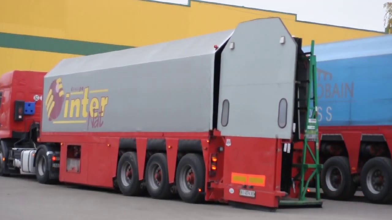 Процесс выгрузки стекловоза Glass inloader unloading - YouTube