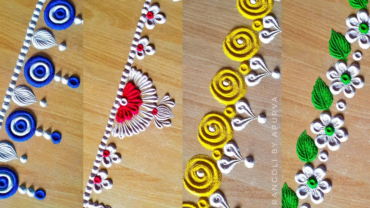 Border Rangoli Designs For 9 Days of Navratri. Border Rangoli. Diwali ...