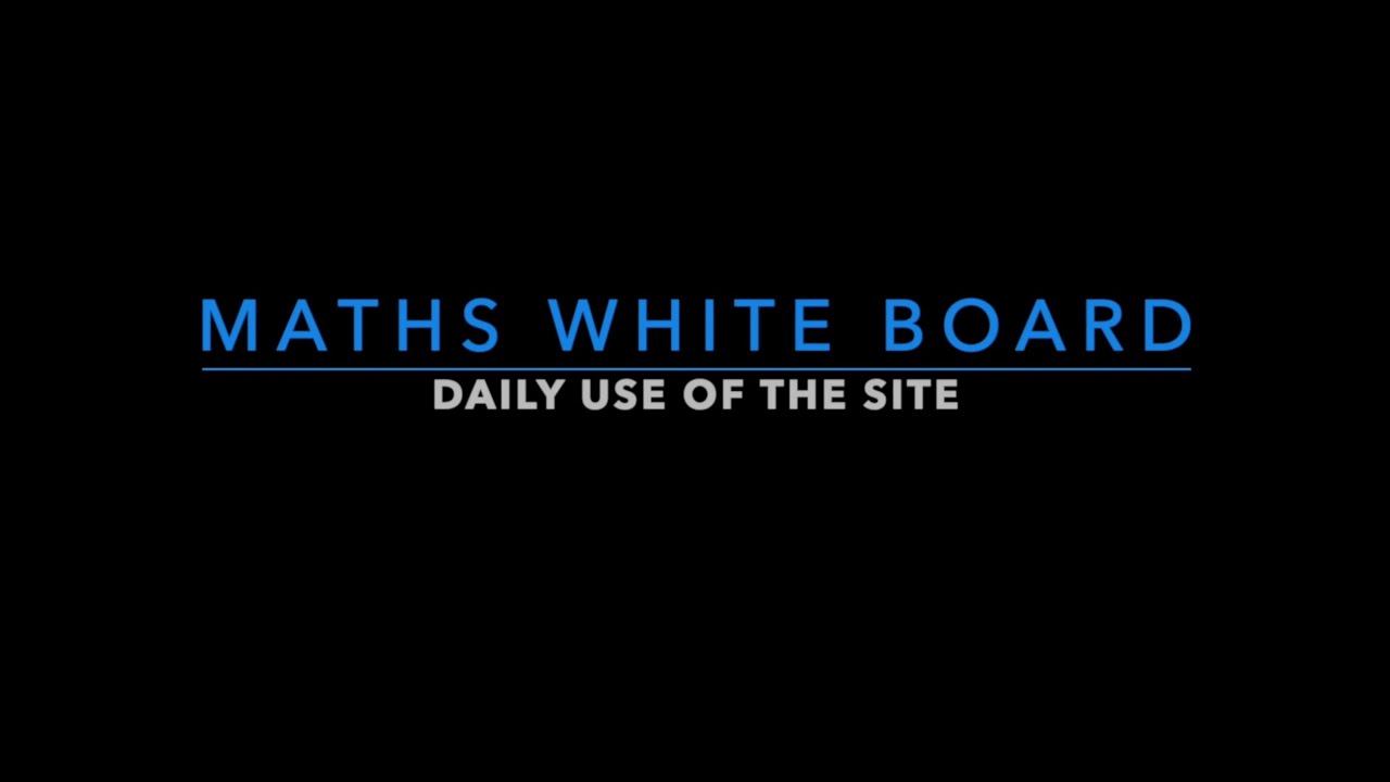 Maths White Board - Training video part 1 - YouTube