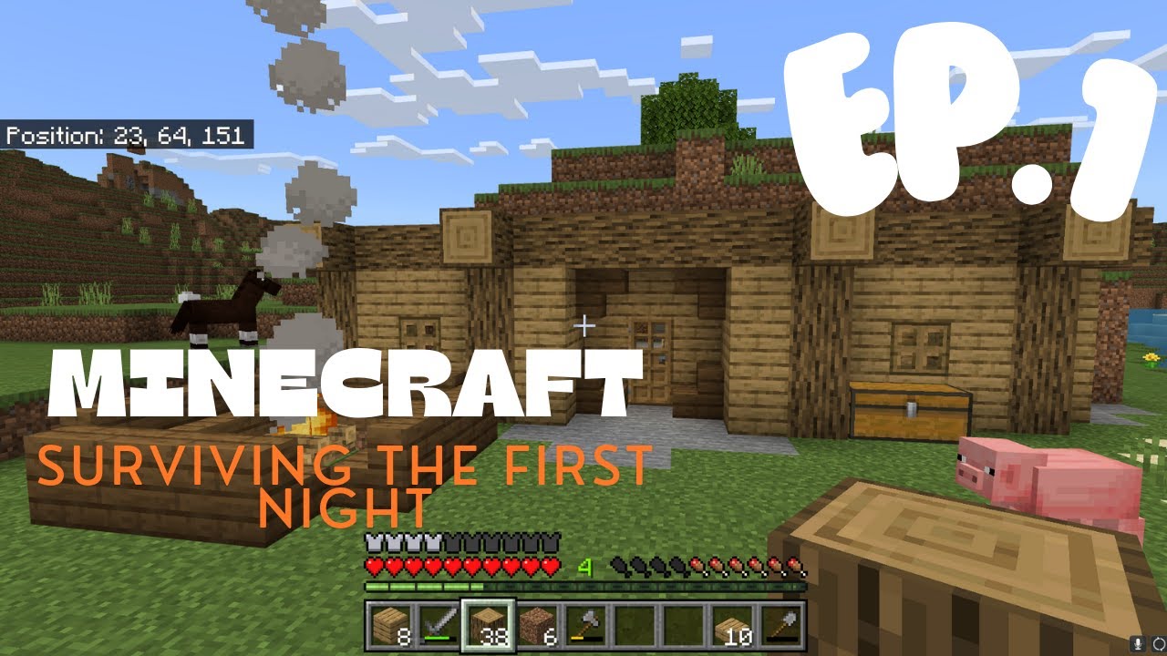 Minecraft Surviving the First Night - YouTube