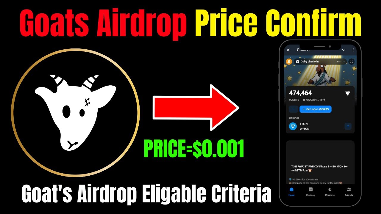 Goats Airdrop Price Confirm| Listing Date & New Update | Goat's Airdrop ...