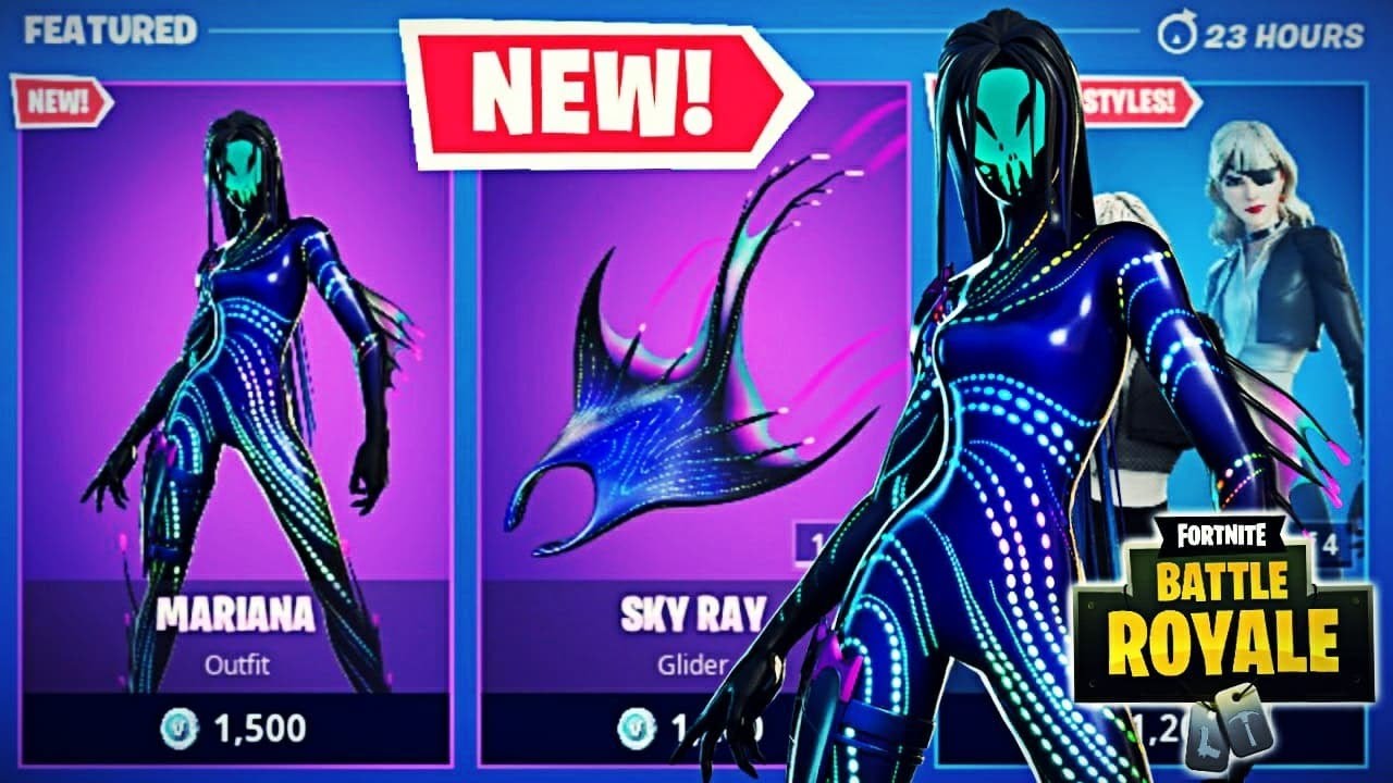 NEW MARIANA SKIN + SKY RAY GLIDER + TRENCH BLADES PICKAXE NEW FORTNITE ...
