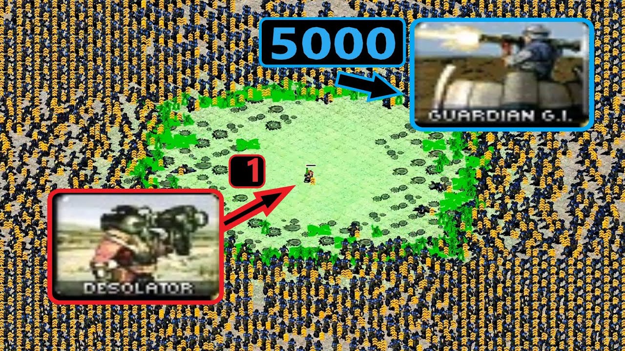 1 Desolator vs 5000 Elite GGi - Red Alert 2 - YouTube