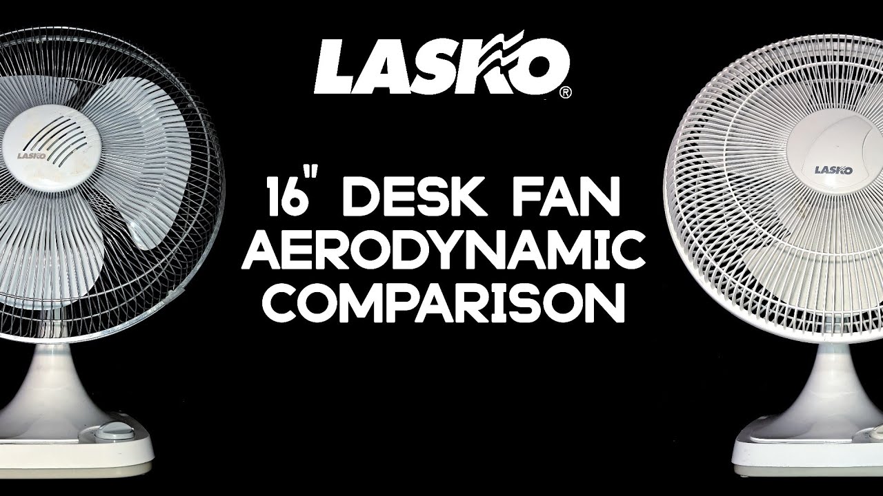 Lasko 16" Desk Fan Model 2016 Aerodynamic Comparison - YouTube