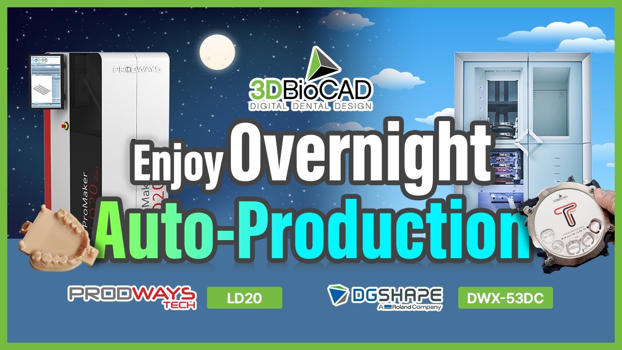 Overnight Production Made Easy with DGSHAPE DWX-53DC and Prodways ProMaker LD20 - YouTube