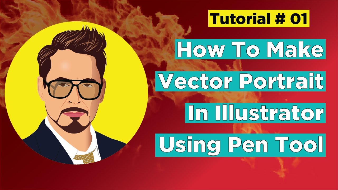 vector portrait illustration for beginners| illustrator cc-Speed Art ...