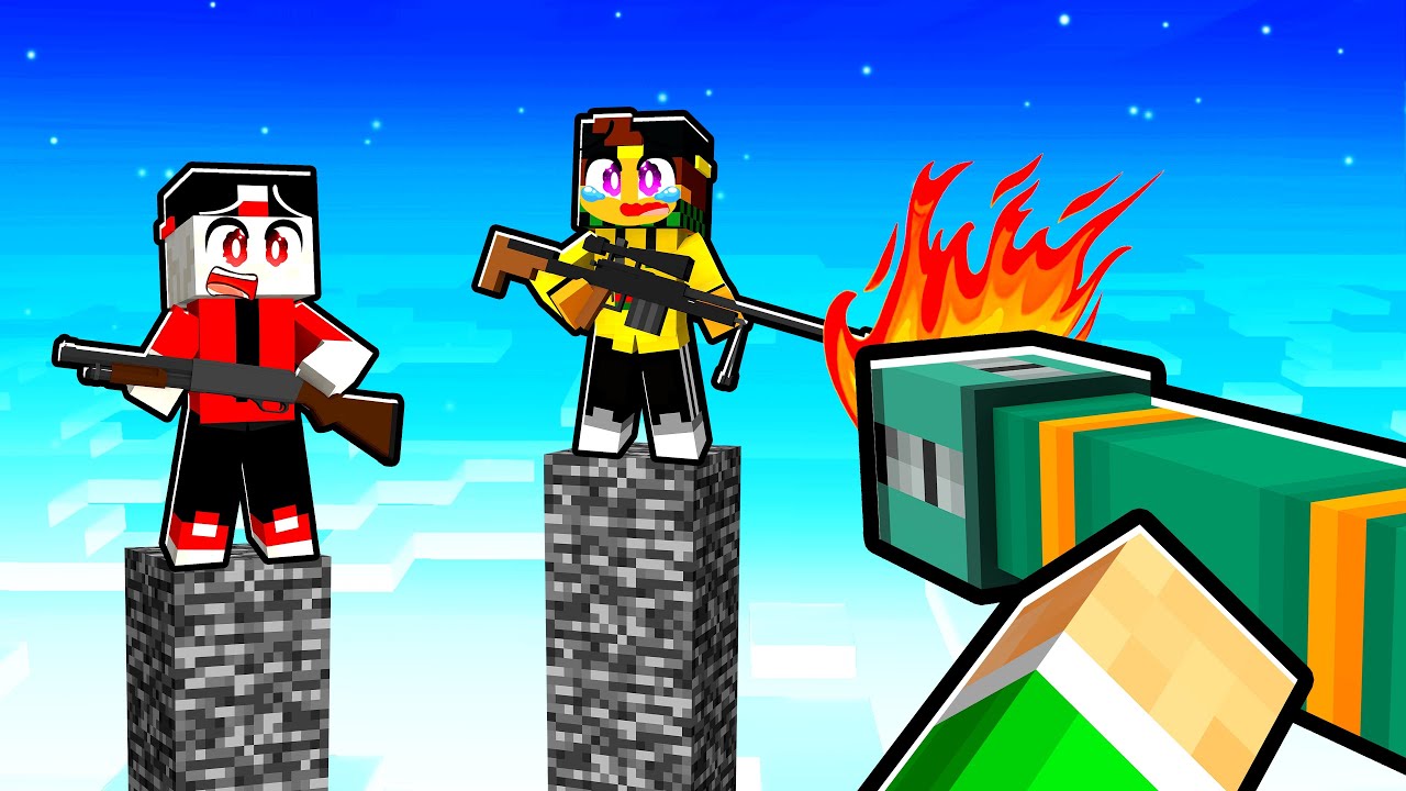 SOPRAVVIVO con LE ARMI SOPRA UN PILASTRO DI BEDROCK su MINECRAFT! - YouTube