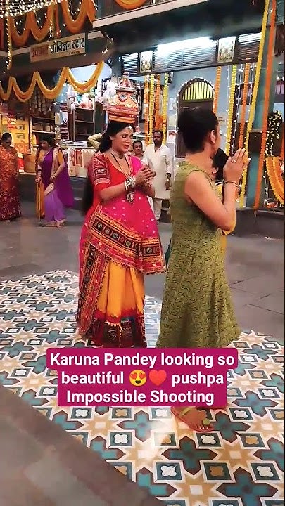 Karuna Pandey looking so beautiful 😍♥️ pushpa Impossible Shooting #shorts #tellyboosters - YouTube