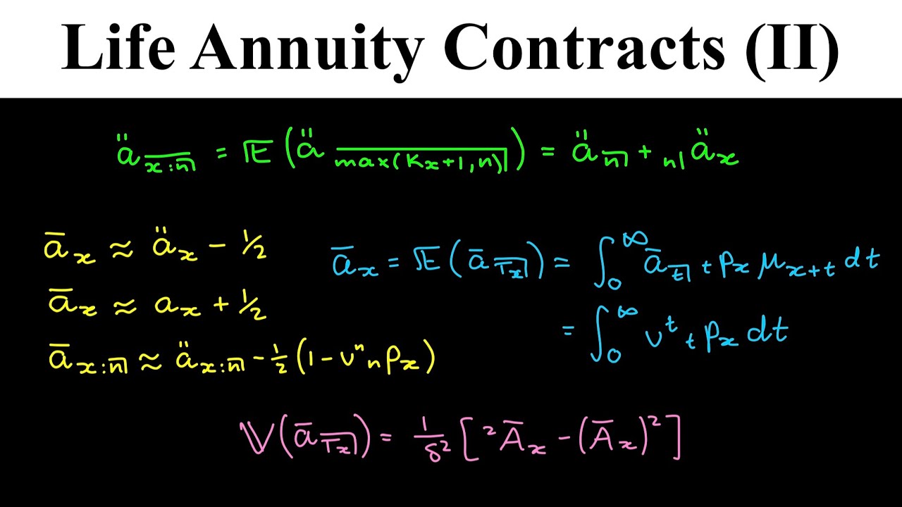 Life Annuity Contracts Part II (Contingencies: Actuarial Mathematics ...