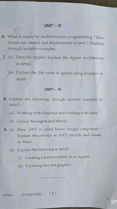#mdu#msc computer science# java programming# question paper# 2023 - YouTube