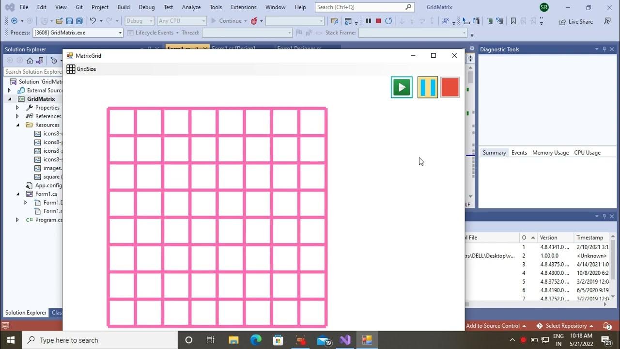 Matrix Pattern Animation using C# in Microsoft Visual Studio - YouTube