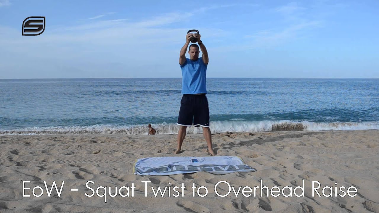 Squat Twist to Overhead Raise - Exercise of the Week - YouTube