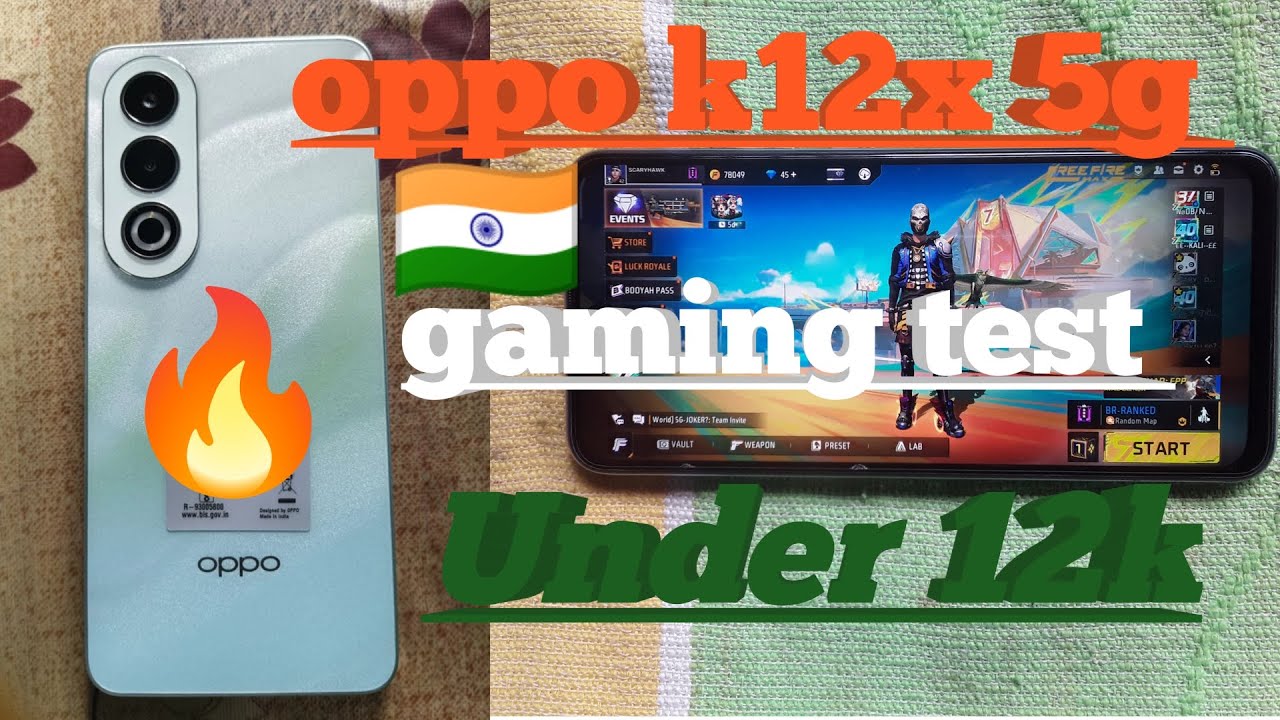 OPPO k12x 5g gaming test | free fire sensitivity settings | under 12k ...