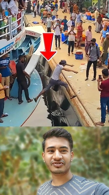 Daring Move from a Moving Launch – Unbelievable! 😲🙏 #shorts #viralvideo ...