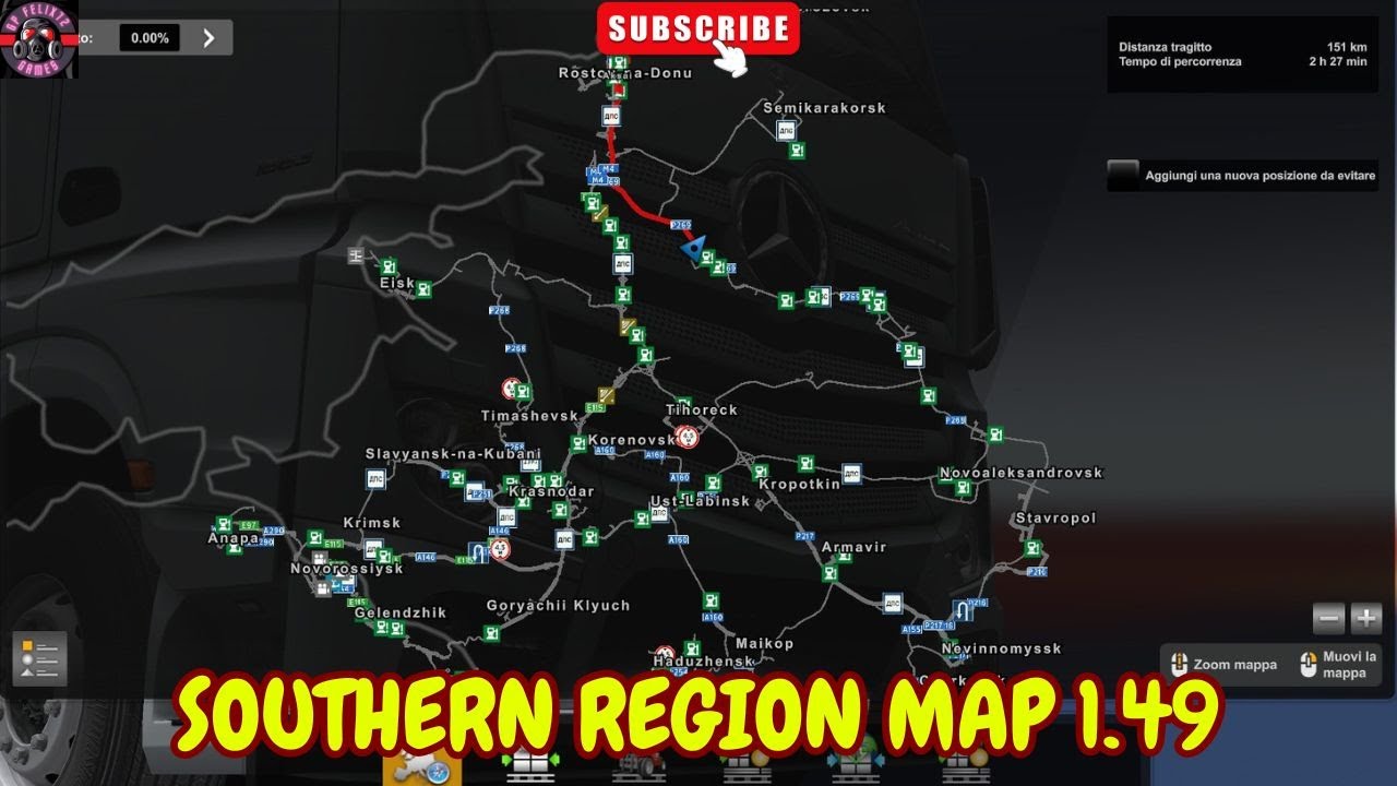 EURO TRUCK SIMULATOR 2 SOUTHERN REGION MAP 1.49 - YouTube